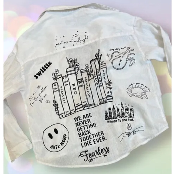 Taylor Swift | Tops | Taylor Swift The Eras Tour Customized 0 Linen ...